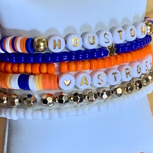 Houston Astros Inspired Heishi Stackable Bracelet Set or Stanley Cup Accessory - Etsy