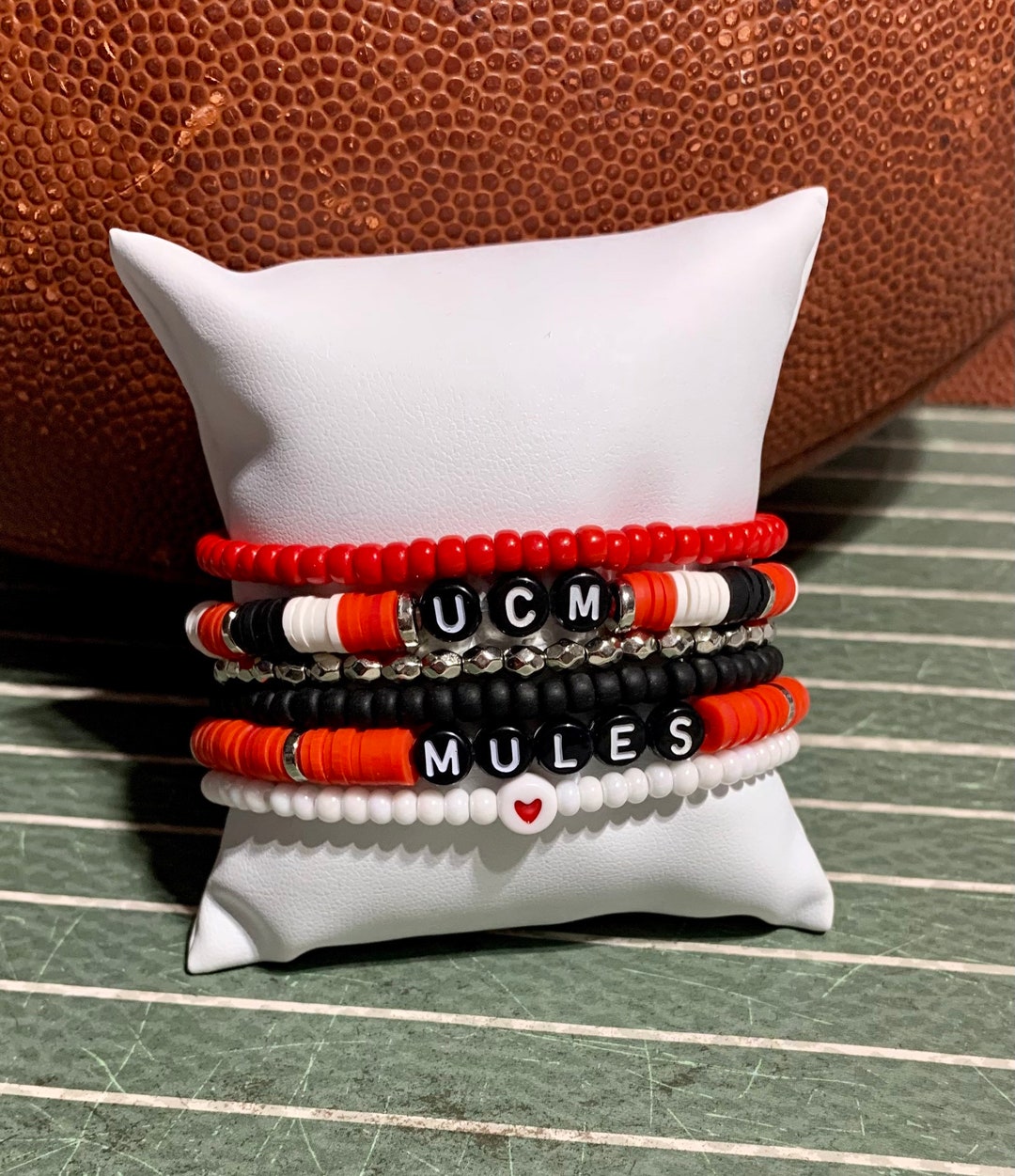 University of Central Missouri UCM Mules Heishi Stackable Bracelets Set ...