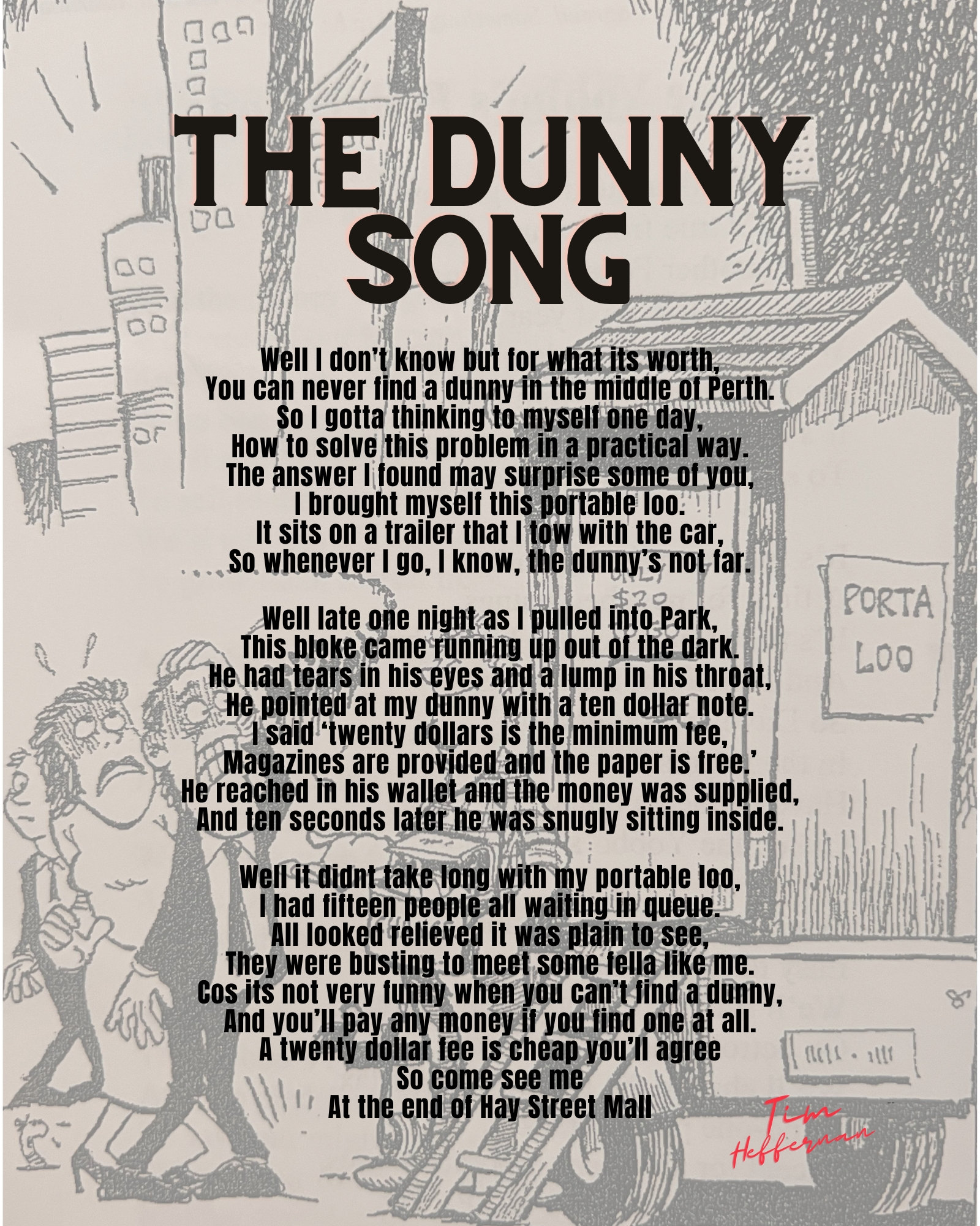 Rolled Poster, Funny Australian Poem, the Dunny Song, Unique Gift. - Etsy