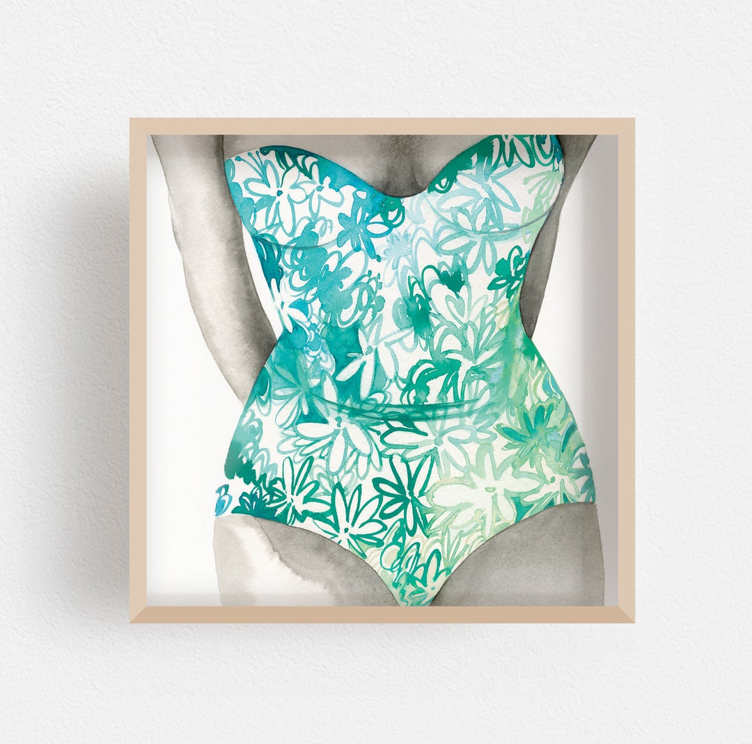 Pool Side Pinup Watercolor - Etsy