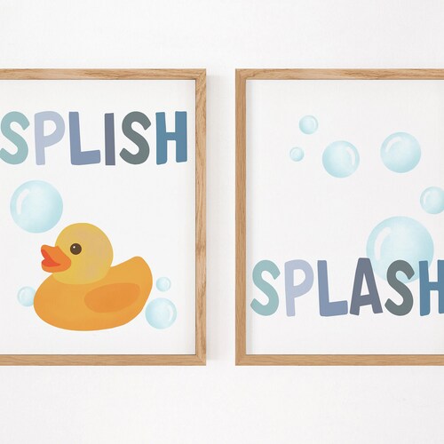 Kids Bathroom Decor Splish Splash Rubber Ducky Bathroom - Etsy