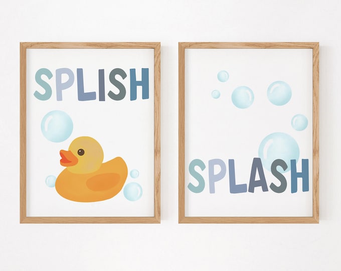 Kids Bathroom Decor Splish Splash Rubber Ducky Bathroom - Etsy