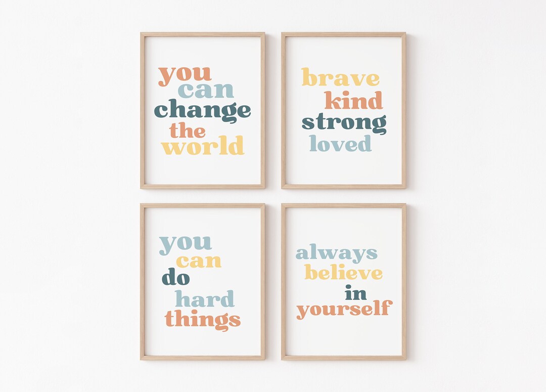 Inspirational Wall Art, Affirmation Wall Art, Colorful Classroom Decor ...