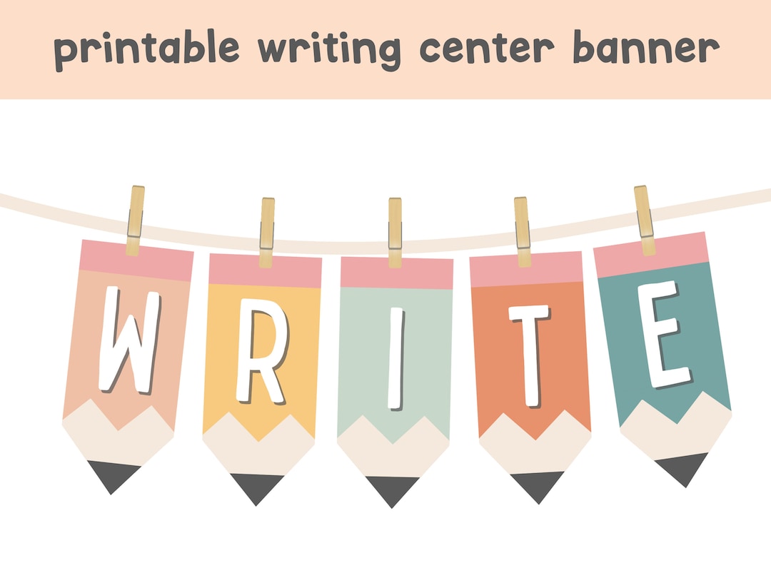 Classroom Writing Center Banner, Printable Write Banner, Classroom ...