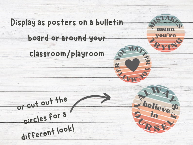 Retro Inspirational Classroom Posters Positive Affirmation | Etsy