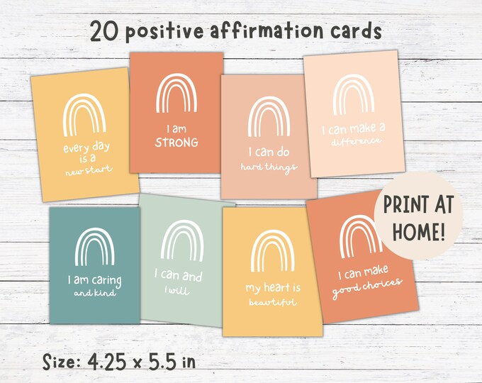 Printable Affirmation Cards for Kids | Pastel Motivational Cards ...