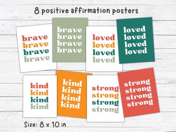 Retro Inspirational Classroom Posters Positive Affirmation | Etsy