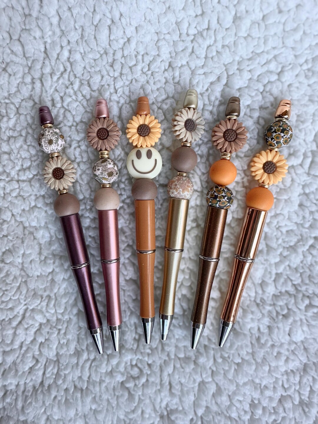 Daisy Beaded Pens, Smiley Face Pen, Teacher Gift, Beaded Flower Pen ...