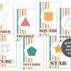 Retro Classroom Shape Posters, Retro Classroom Decor, Printable ...