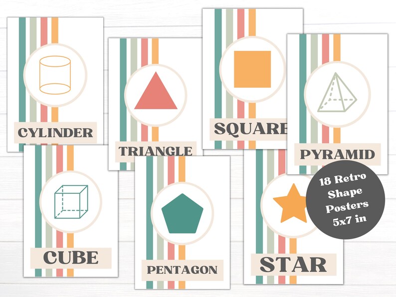 Retro Classroom Shape Posters Retro Classroom Decor - Etsy
