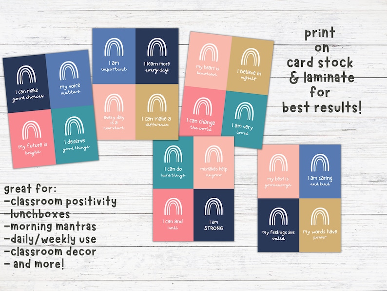 Affirmation Cards Printable Affirmation Cards Classroom - Etsy