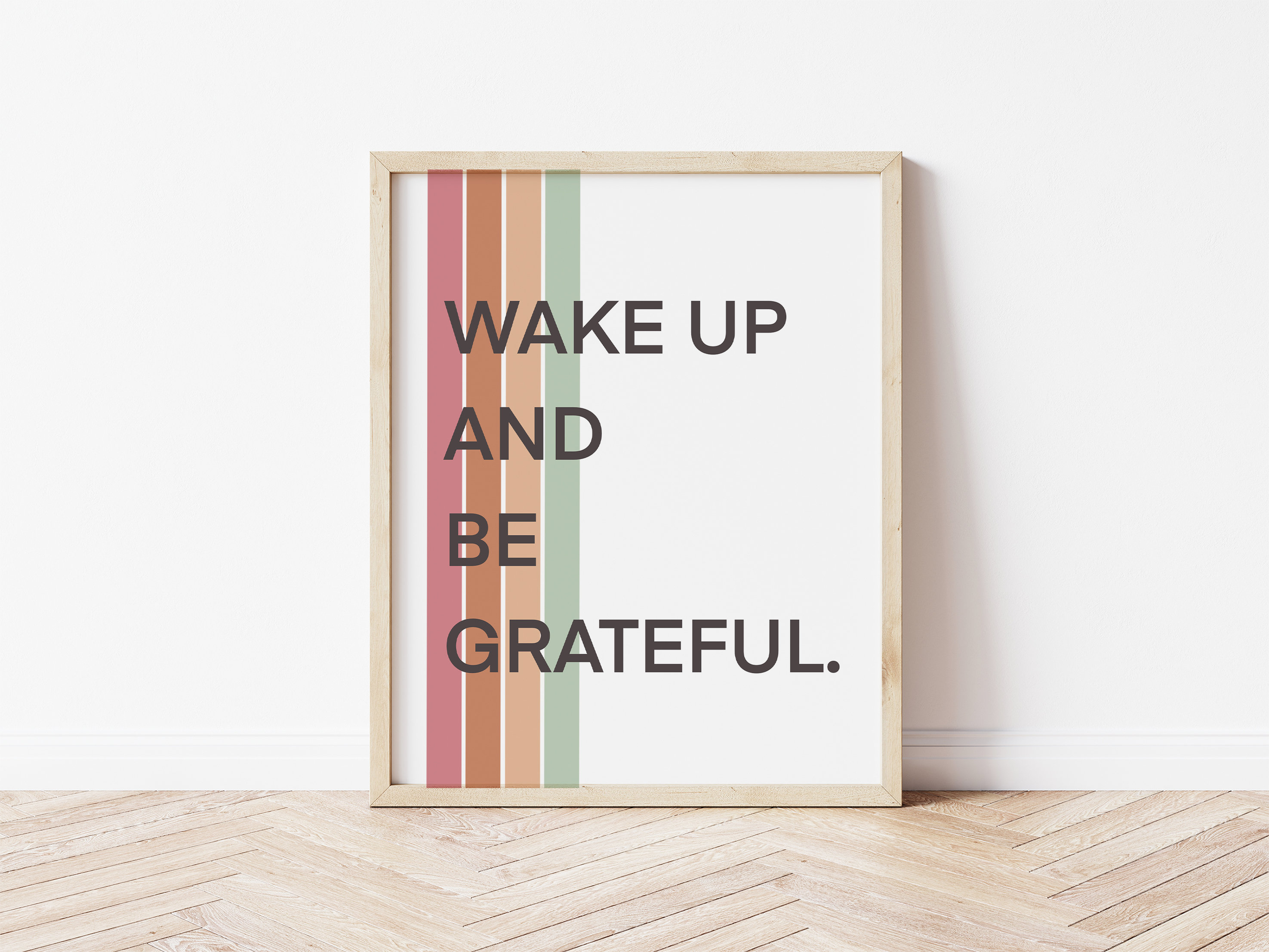 Wake up and Be Grateful, Positive Affirmation, Grateful Wall Art ...