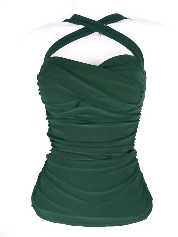 NEW COLORS Vintage Retro Criss Cross Top 50s style - Gem