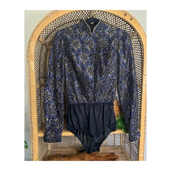 1970s 1980s Vintage Hobby Horse Bodysuit - Metallic E… - Gem