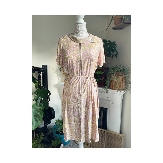 1960s Vintage Psychedelic Mod Midi Dress - Gem