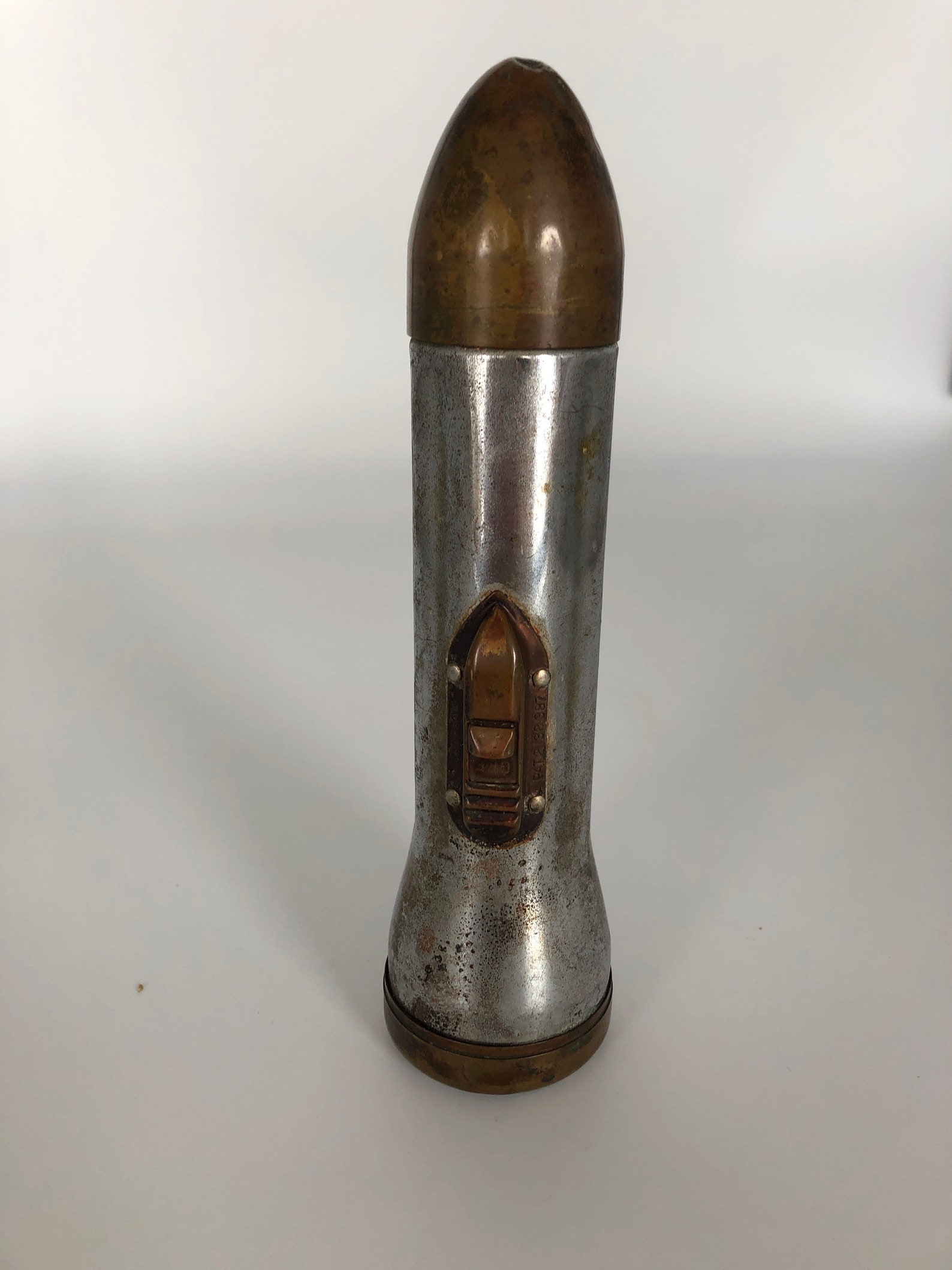 Vintage Bullet Shaped Copper and Chrome Flashlight, 1940's, Blake ...