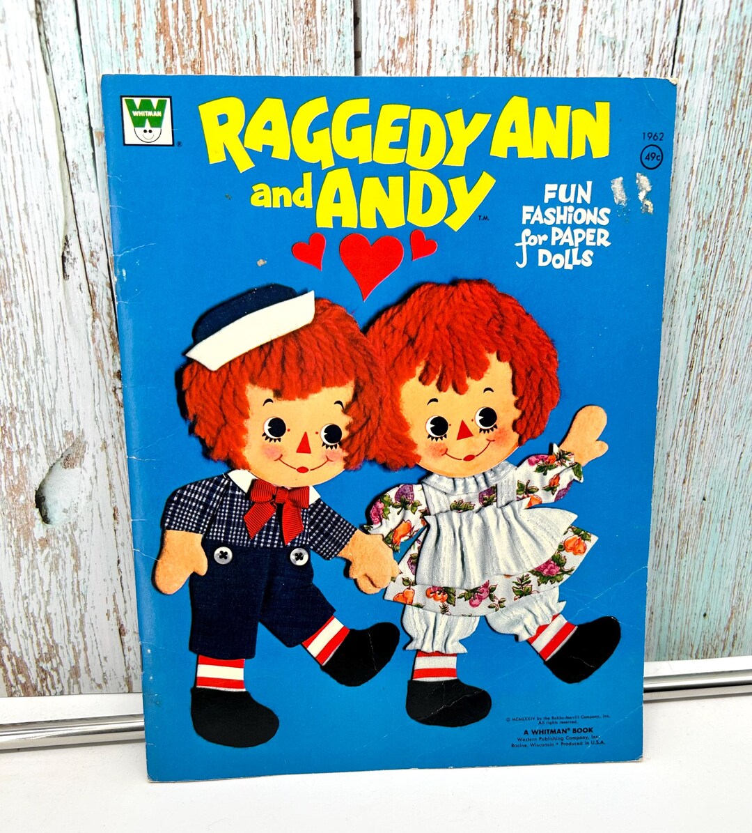 Vintage 1970s Raggedy Ann & Andy Paper Doll Book: Unused Whitman ...