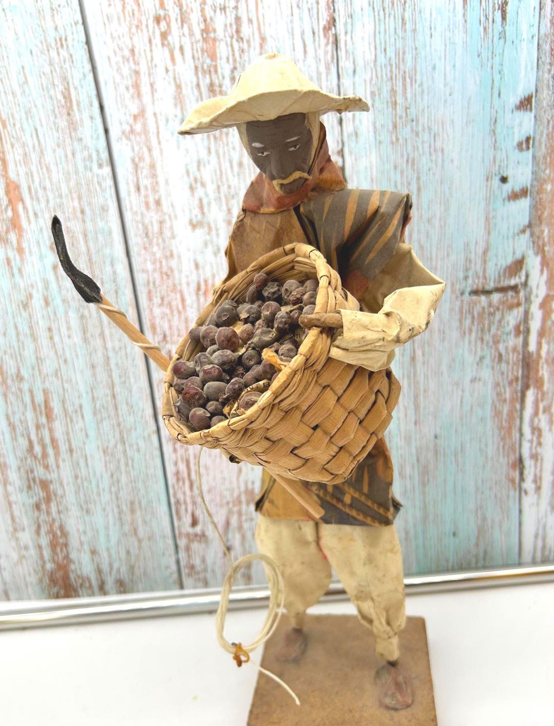 Vintage Paper Mache Fisherman, Early to Mid 20th Century, Folk Art Doll ...