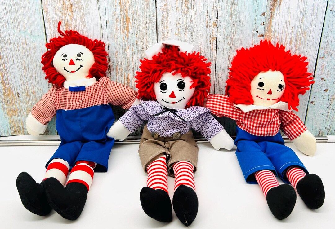 Vintage 16" Raggedy Andy Doll: Signed, Sailor, Embroidered Face - Sold ...