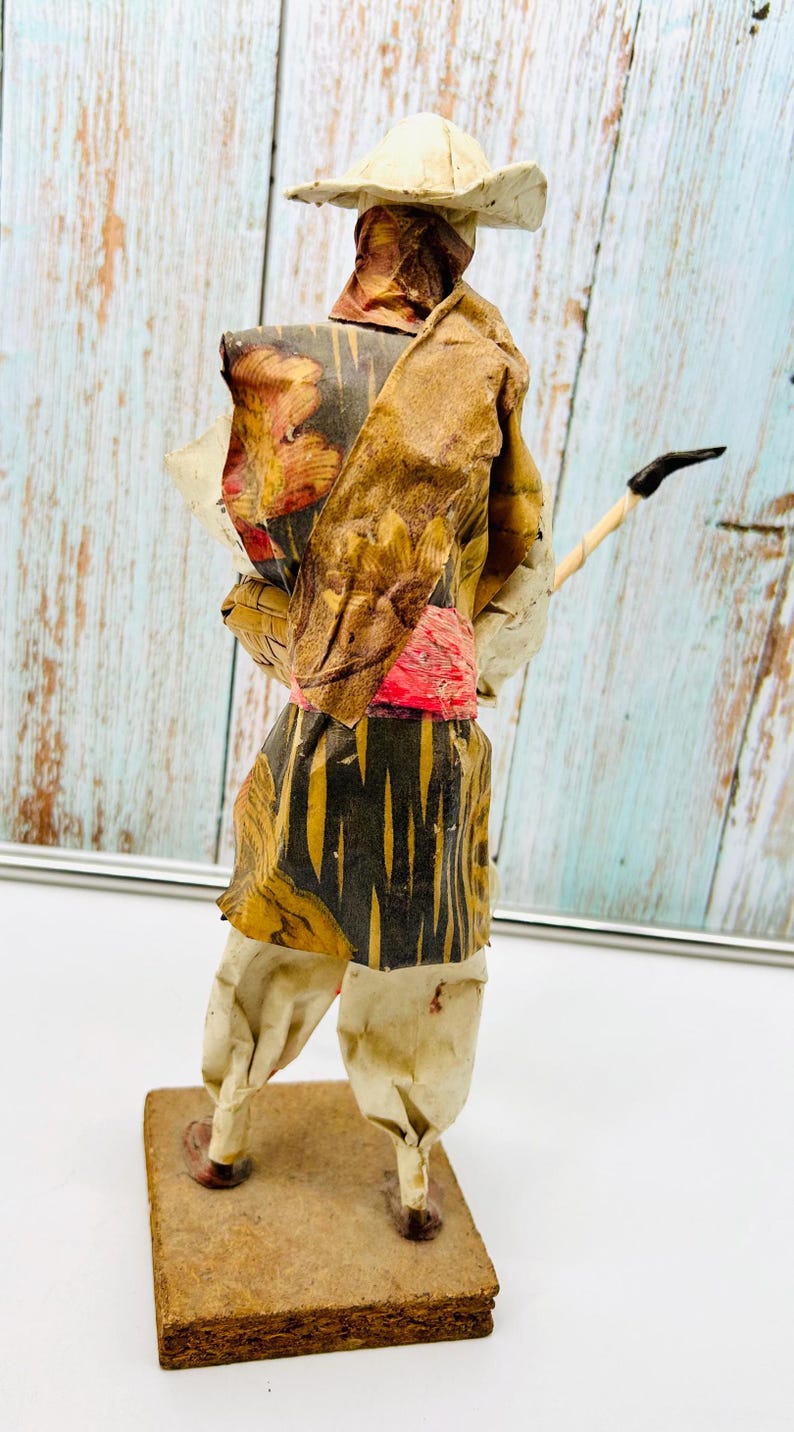 Antique Paper Mache Fisherman Folk Art Doll - 12" Vintage Mexican Decor ...