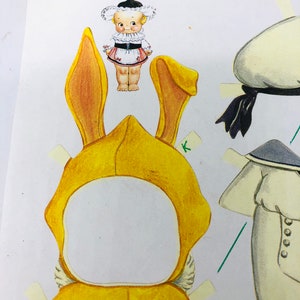 Vintage Xeroxed Copy of Kewpie Easter Paper Dolls, 6 Outfits + Paper ...