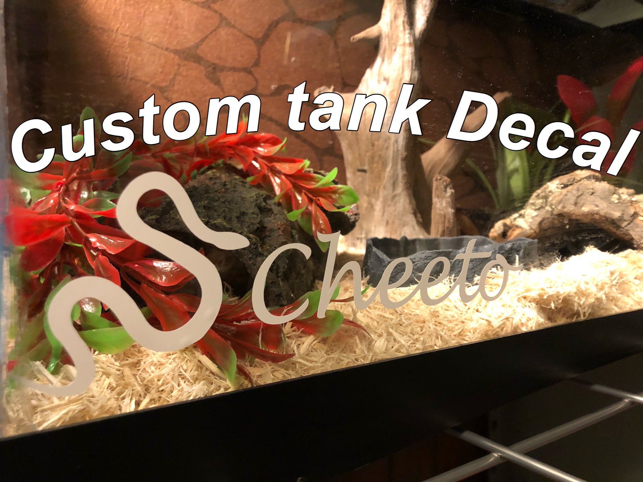 Custom Tank/aquarium Sticker With Name and Silhuoette of Pet - Etsy