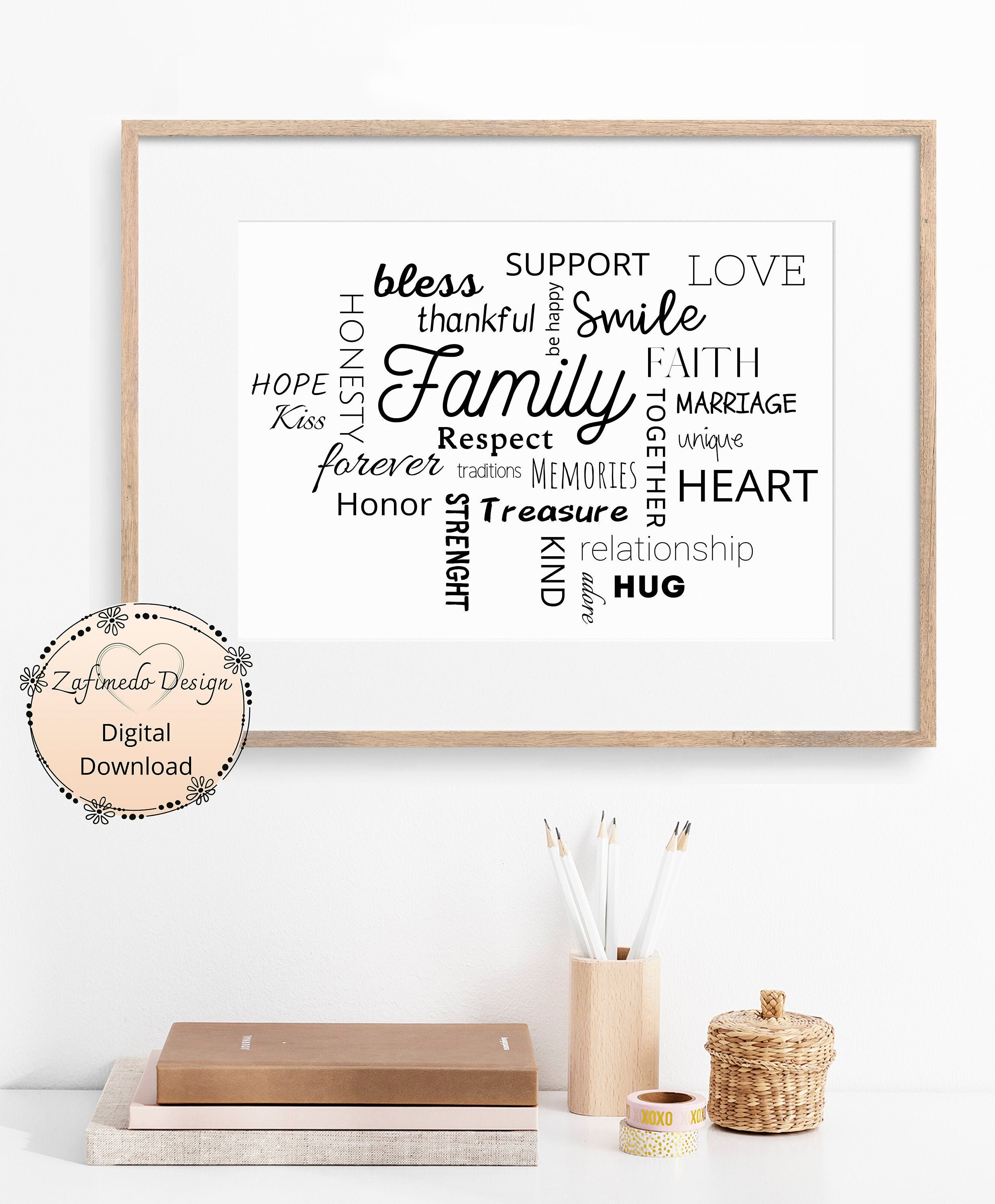 Family Word Art Digital Download Instant Download File | Etsy