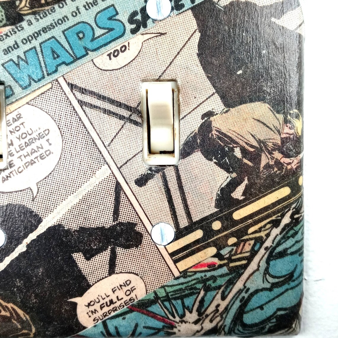Star Wars Light Switch Plate Cover - Custom Star Wars Comic Book Wall ...