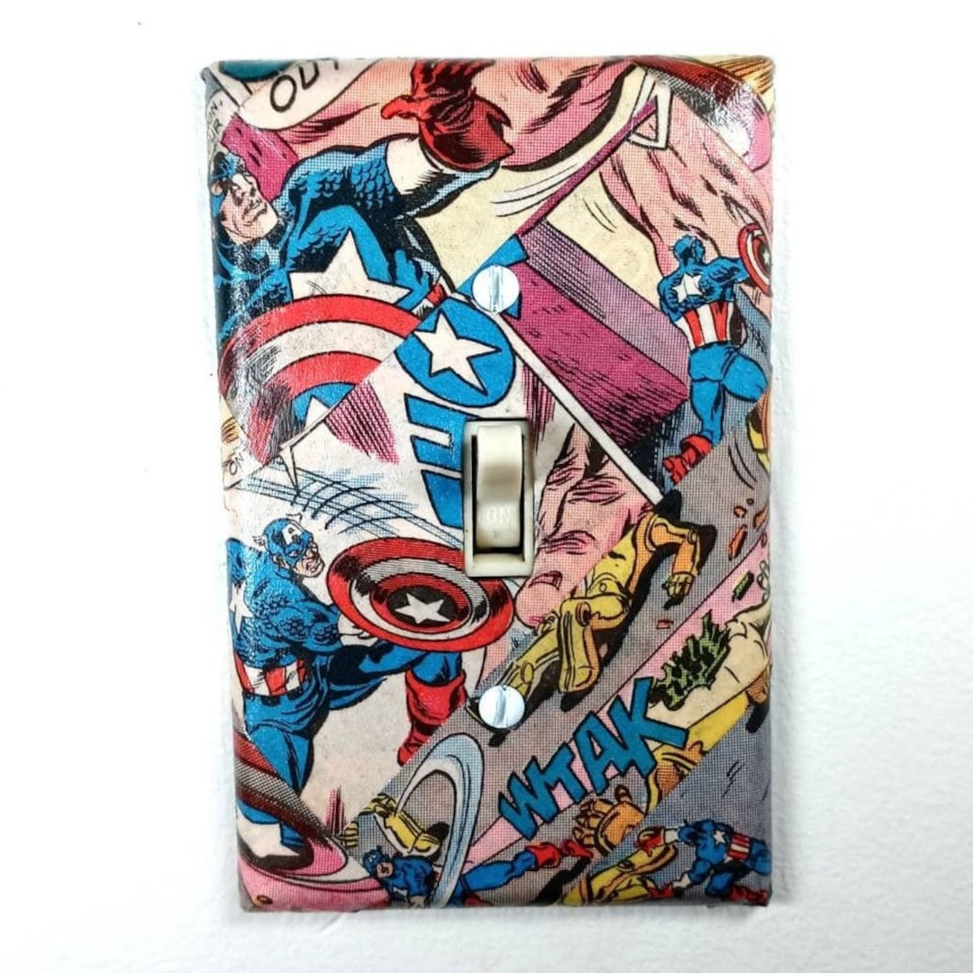 Captain America Light Switch Plate Cover - Custom Marvel Comic Book ...