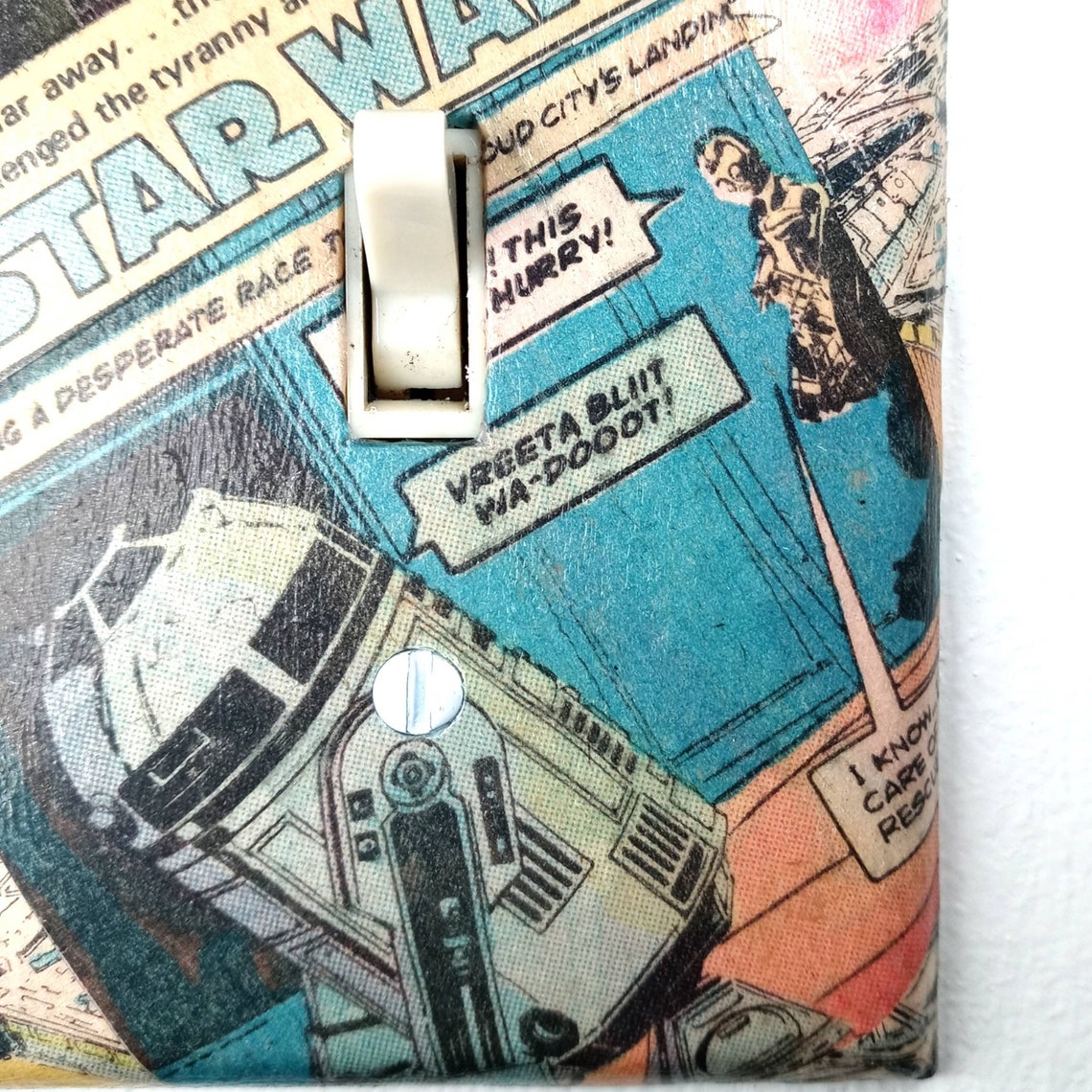 Star Wars Light Switch Plate Cover - Custom Star Wars Comic Book Wall ...