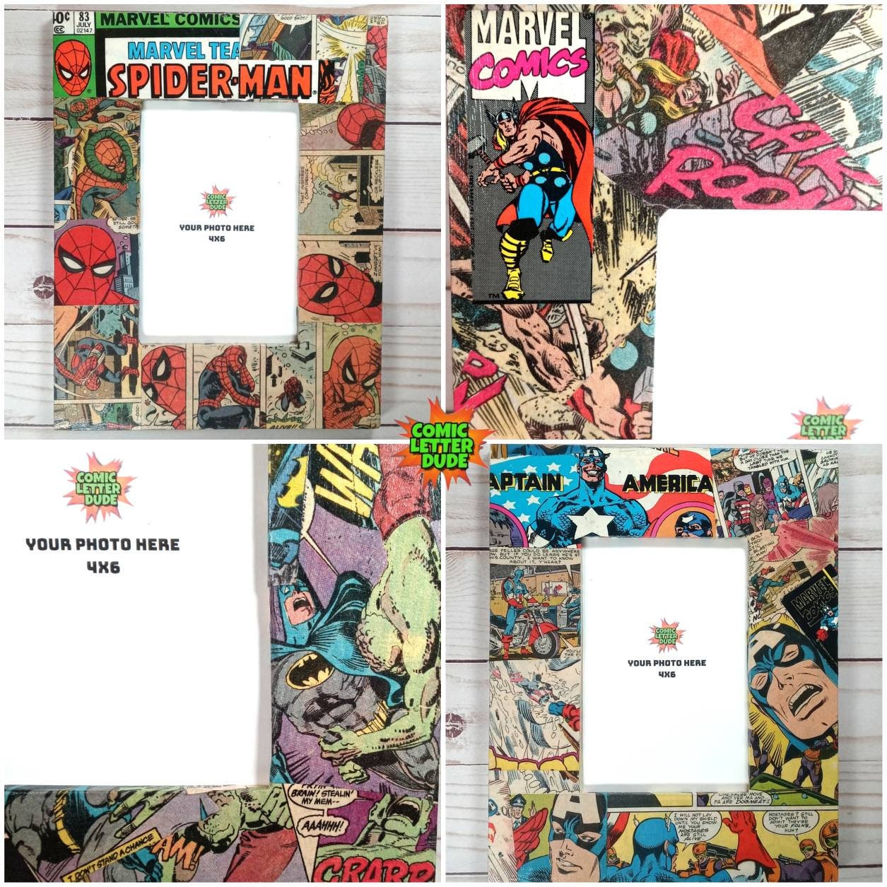 Custom Superhero Picture Frame Choose Your Character Wood - Etsy