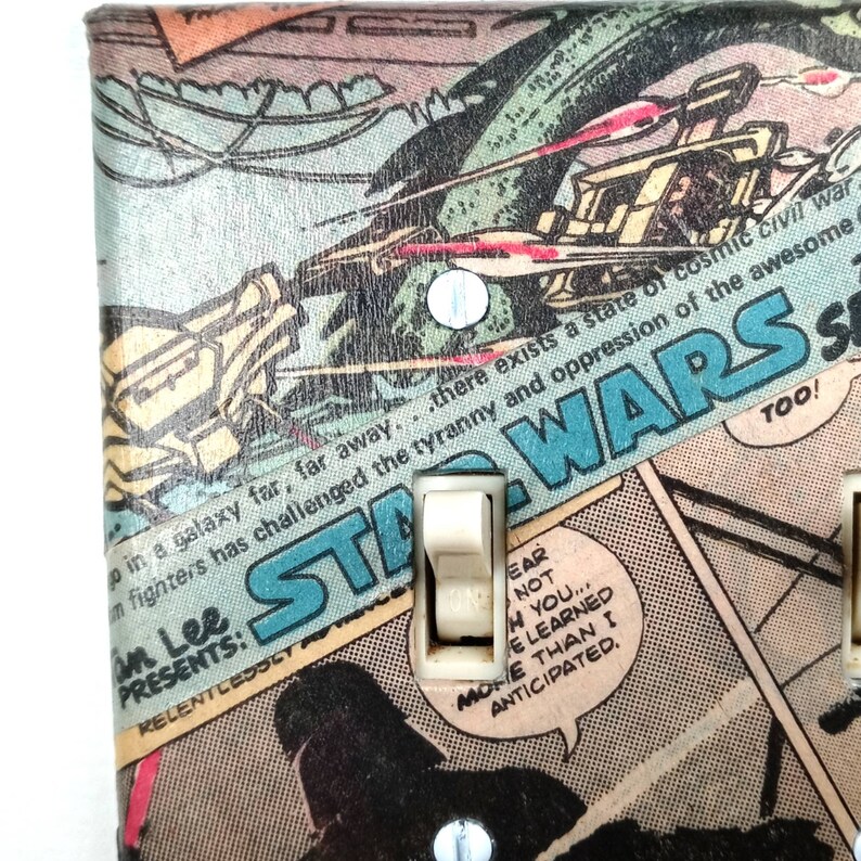 Star Wars Light Switch Plate Cover - Custom Star Wars Comic Book Wall ...