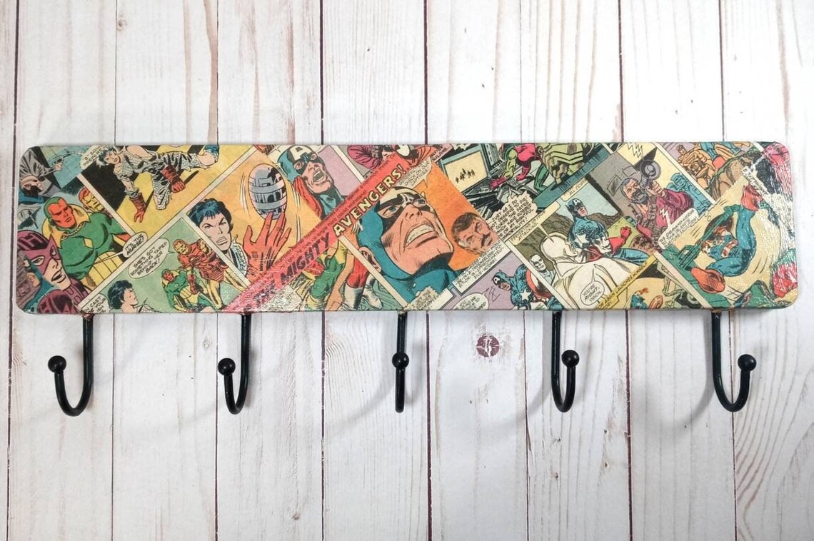 Custom Superhero Wall Coat and Hat Rack Marvel & DC Comic - Etsy