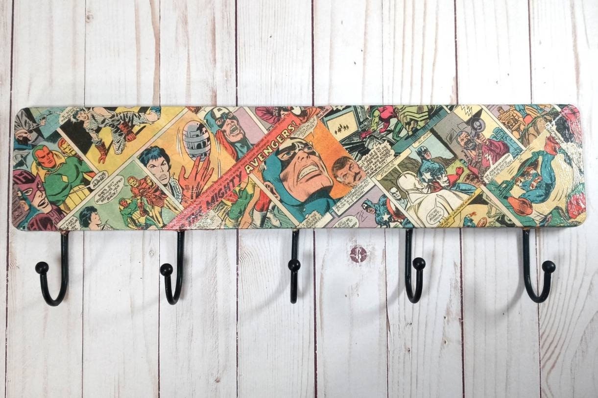 Custom Superhero Wall Coat and Hat Rack Marvel & DC Comic - Etsy