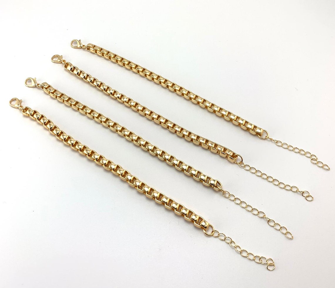 Chain Bracelet, Box Chain Bracelet, Charm Bracelet, Gift Ideas - Etsy