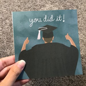You Did It / Graduation Cap and Gown Greeting Card - Etsy