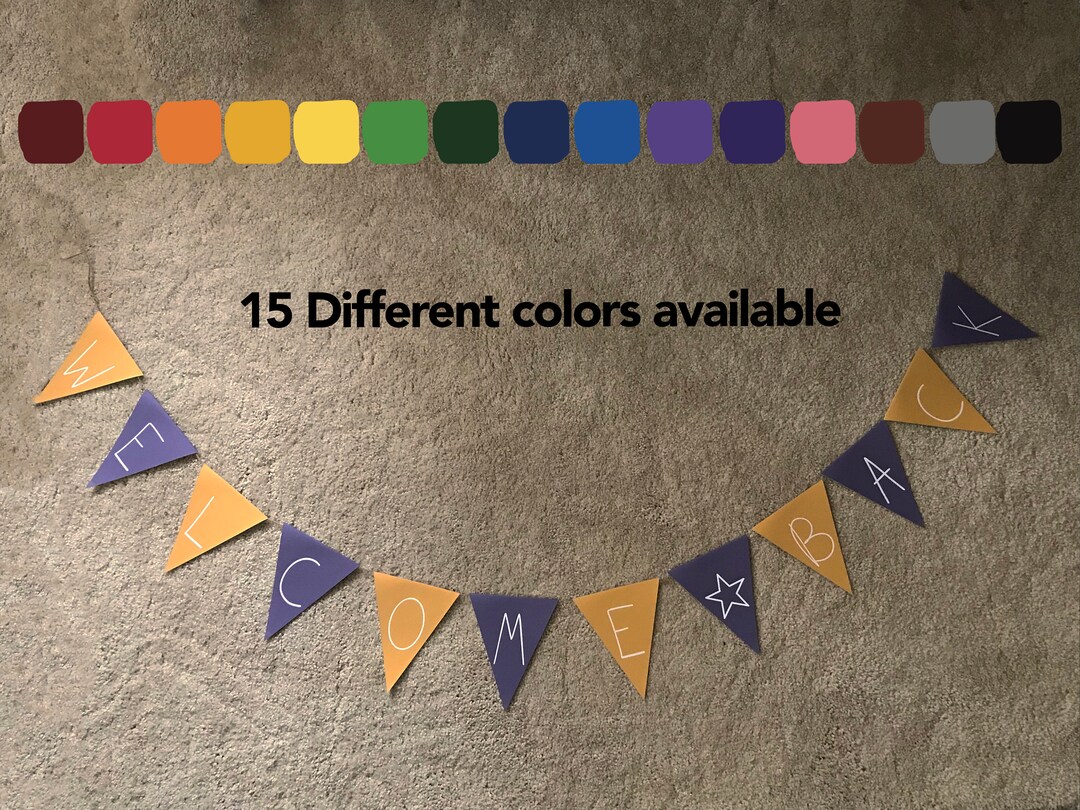 Welcome Back Custom Color Banner Garland - Etsy