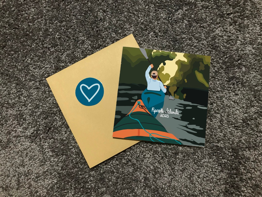 Kayak Canoe Valentines Day Greeting Kayaking Card, Anniversary ...