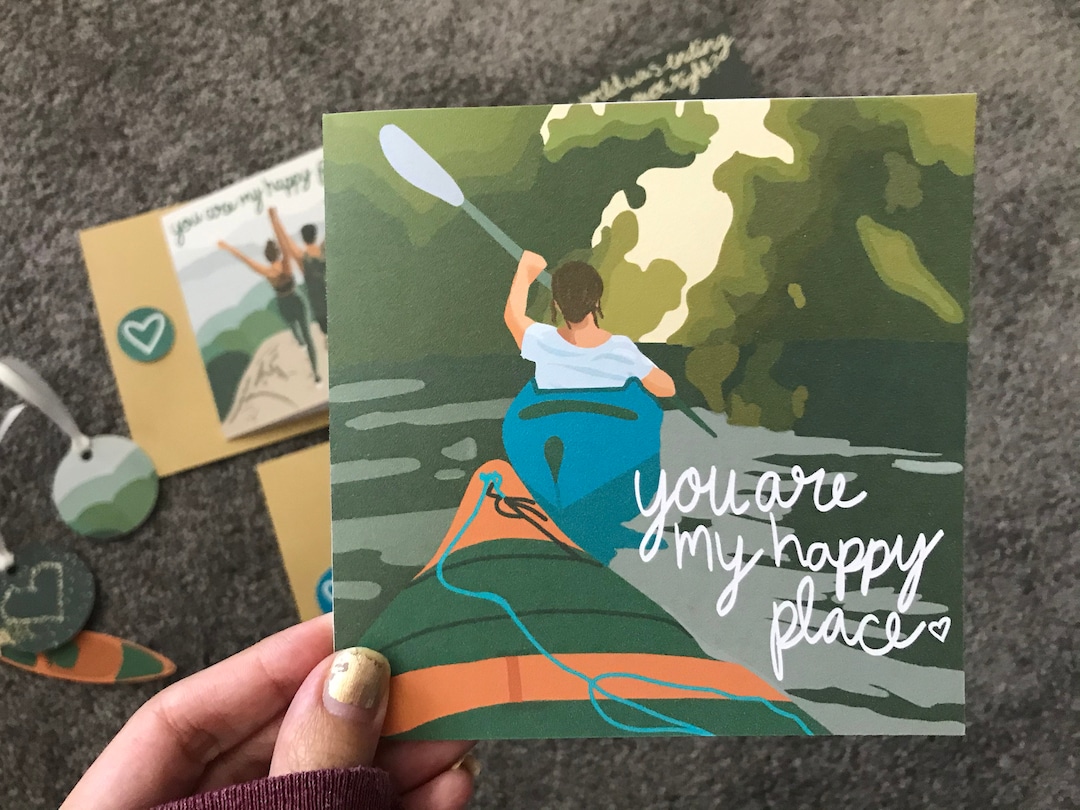 Kayak Canoe Valentines Day Greeting Kayaking Card, Anniversary ...