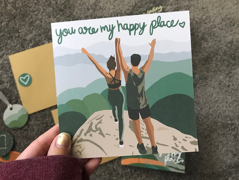Hiking Valentines Day Greeting Card Anniversary Adventure - Etsy