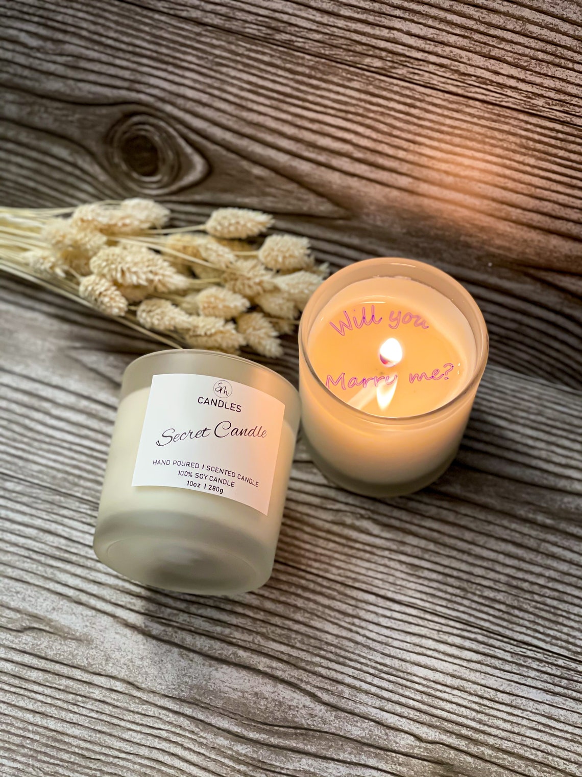 Secret message candle Proposal candles Scented candle gift | Etsy