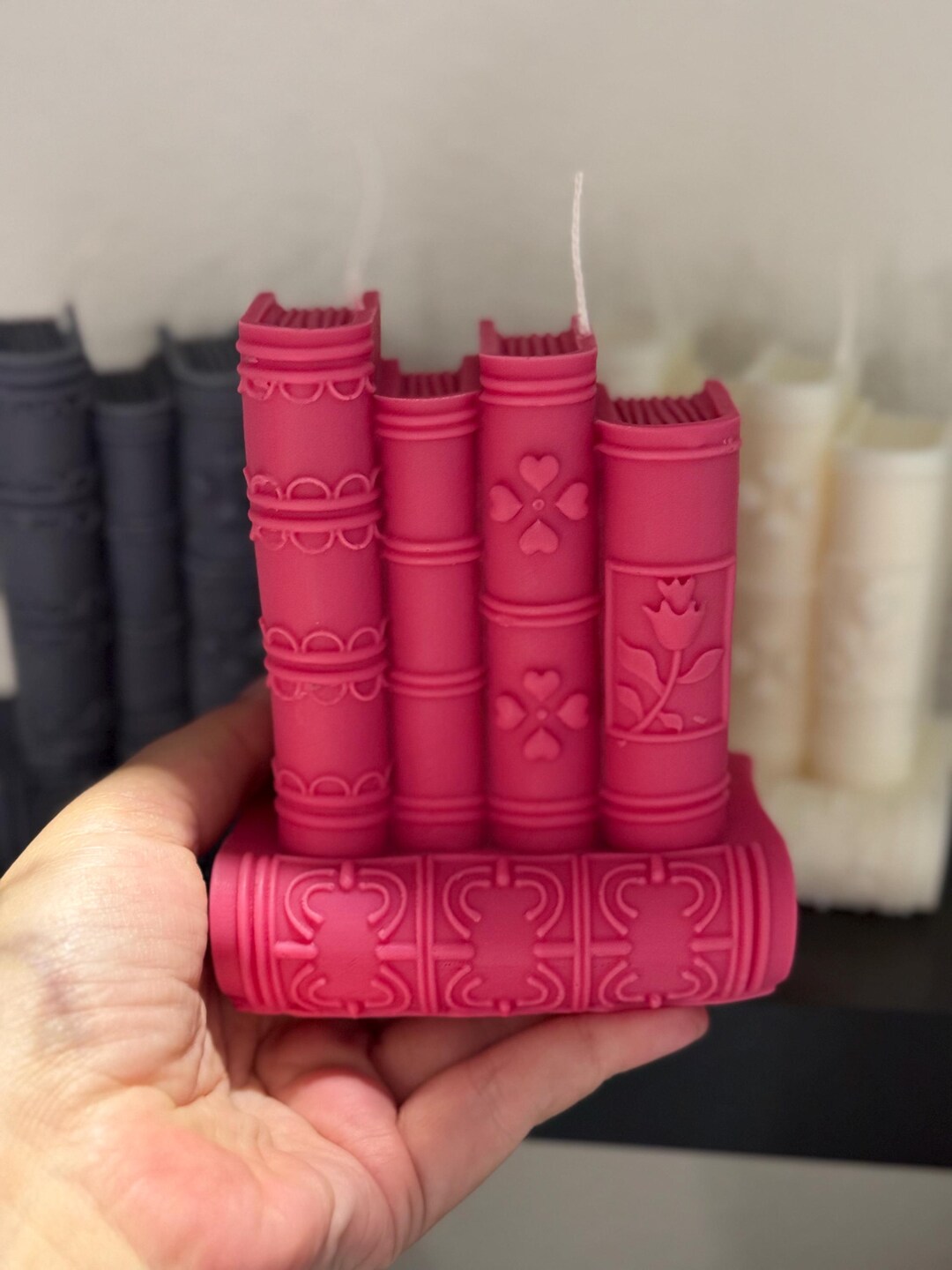 Charming Book Frame Candle, the Five Books Candle, Shaped Candle, Book ...