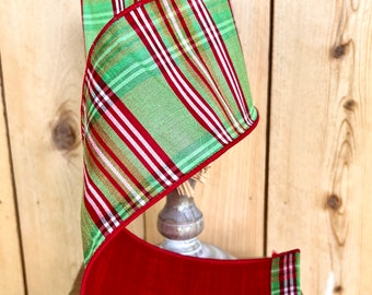 Christmas Ribbon Wired 4 Inch - Etsy