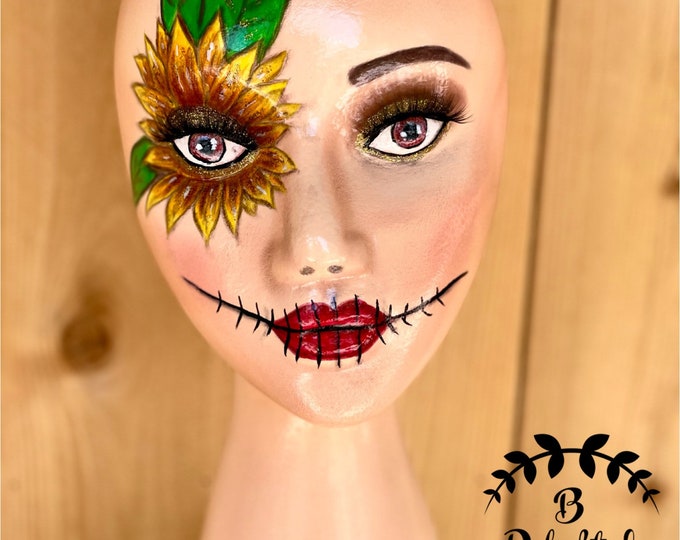 Scarecrow Mannequin Head, Painted Styrofoam Head, Floral Decor ...