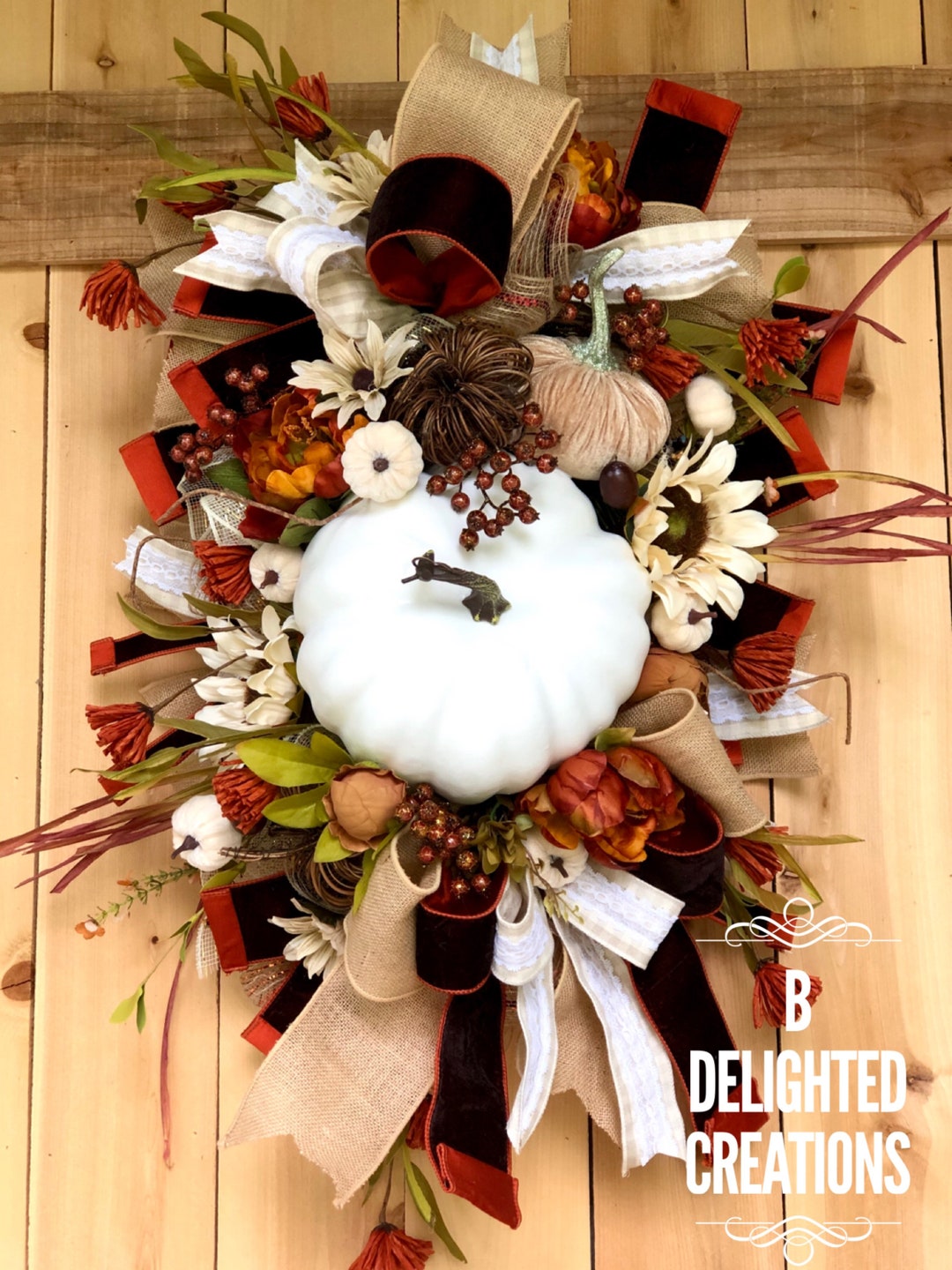 Fall Front Door Wreath, Fall Decor, Fall Decor Pumpkins, Fall Wreath ...