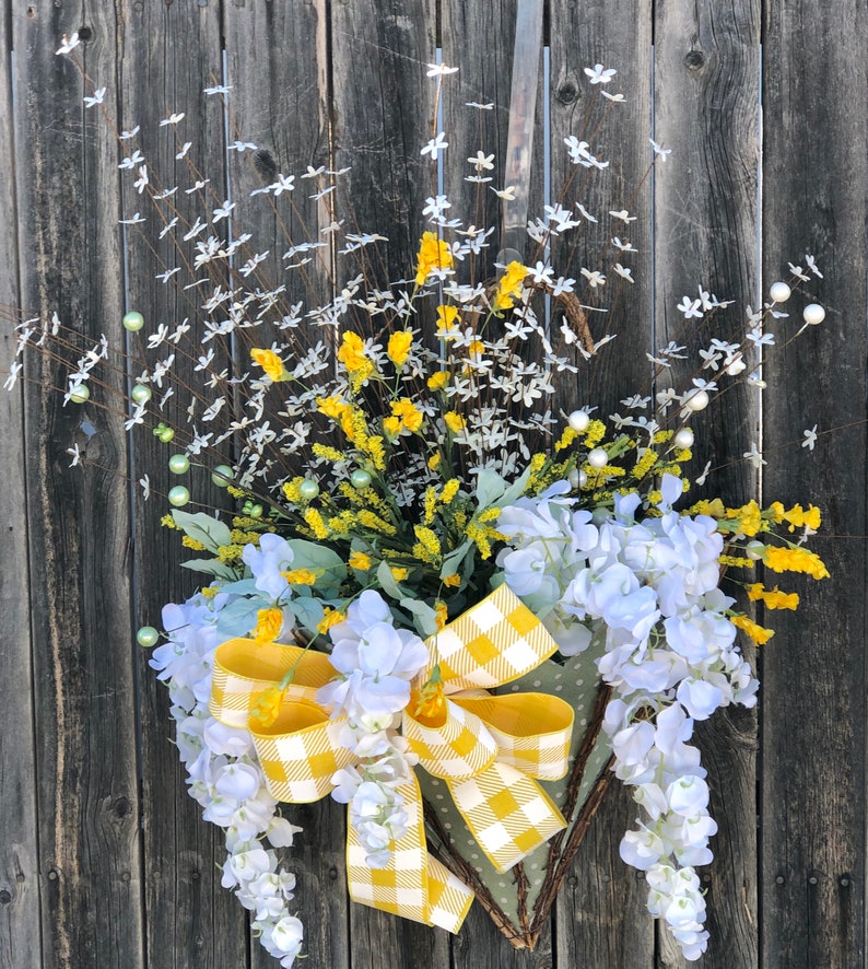 Spring Door Decoration, Floral Door Decor, Umbrella Door Hanger, Spring ...