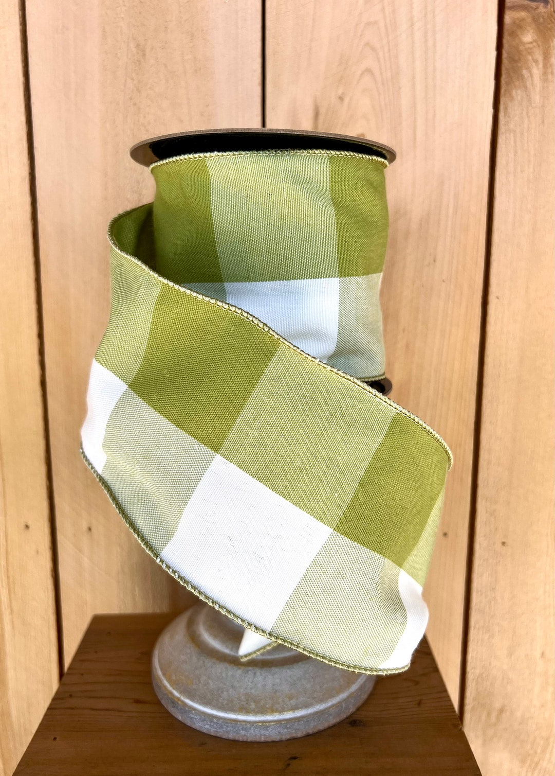 4 Inch Wired Ribbon Plaid Ribbon Ribbon for Wreaths Wreath - Etsy