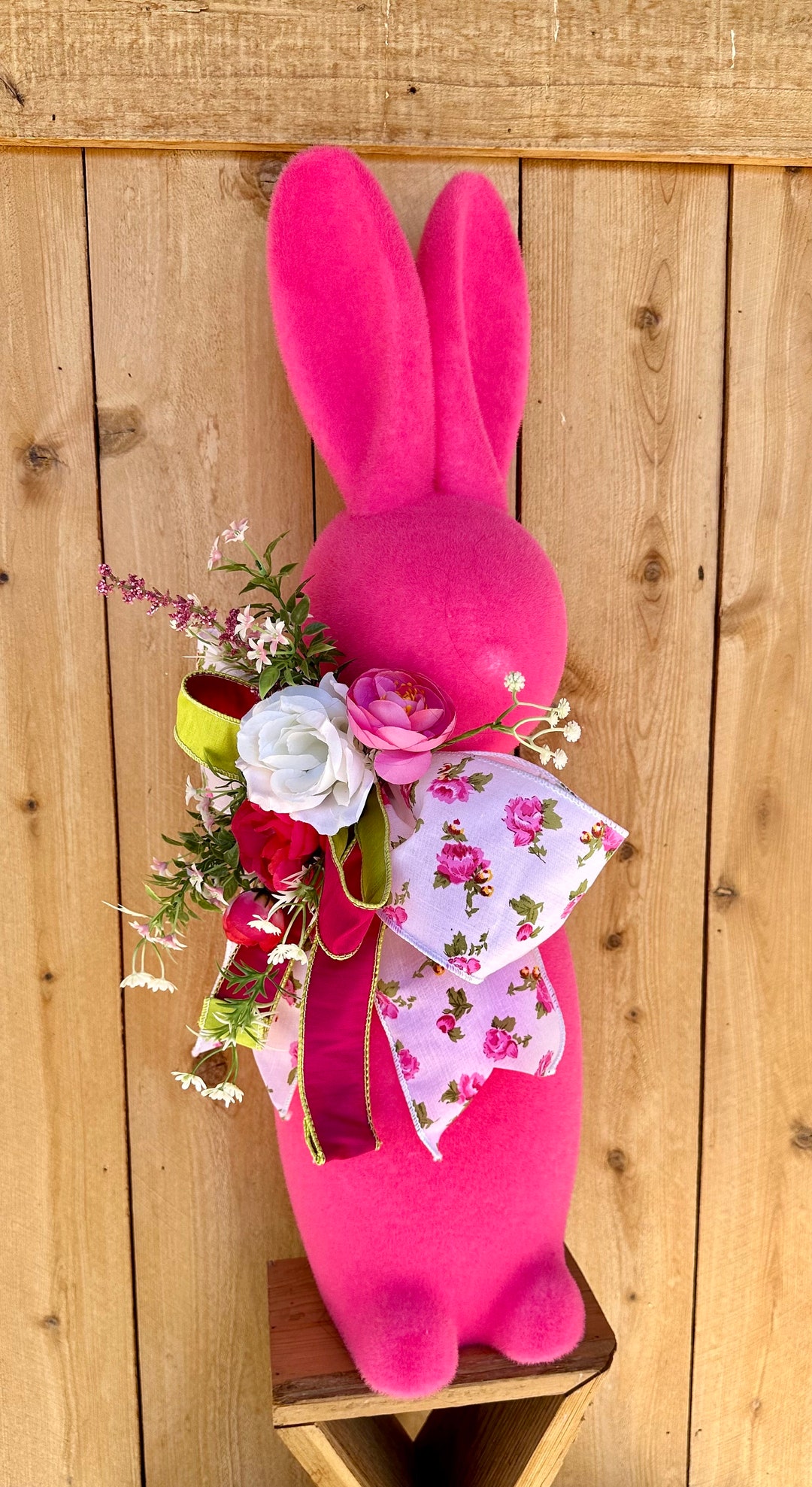 Easter Bunny Decoration, Easter Decor, Flocked Bunny, Spring Home ...