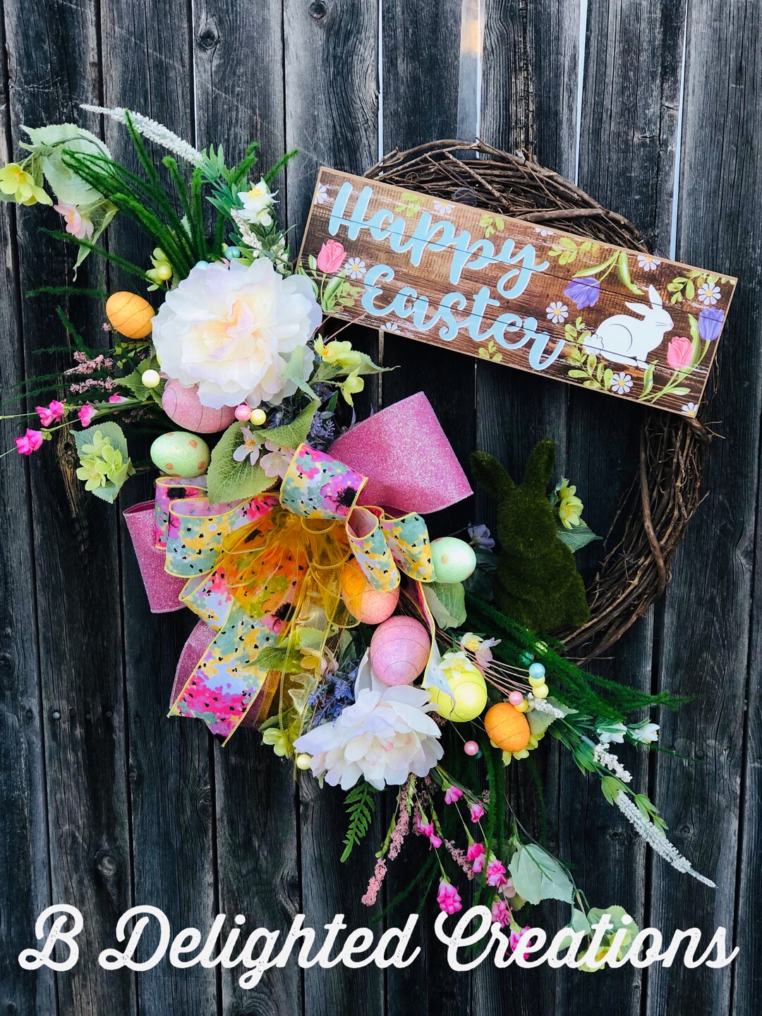 Easter Wreath, Spring Wreath, Spring Door Decoration, Wreath With ...