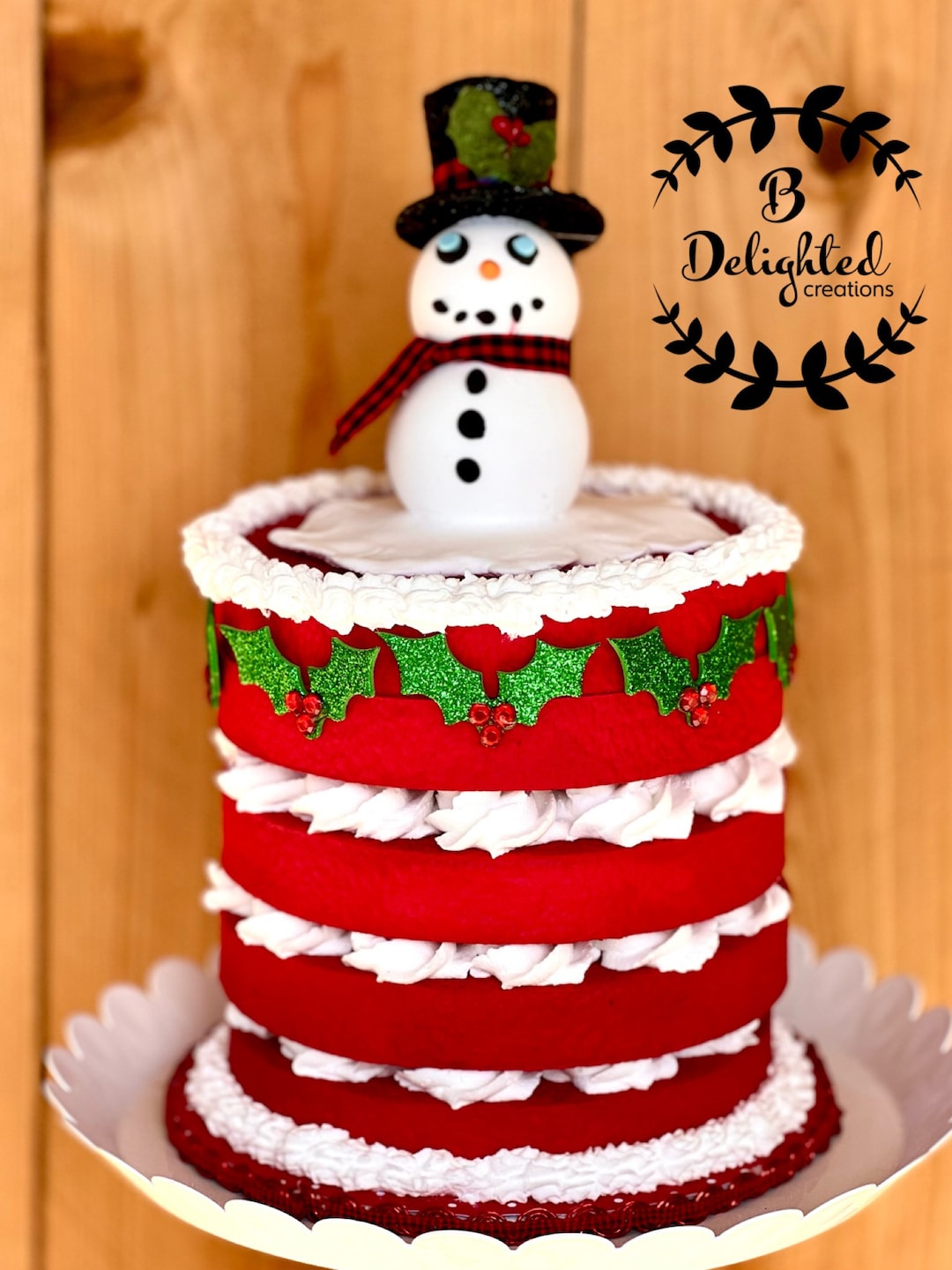 Fake Cake, Fake Bake, Mini Christmas Cake Decoration Faux Desert, Xmas ...